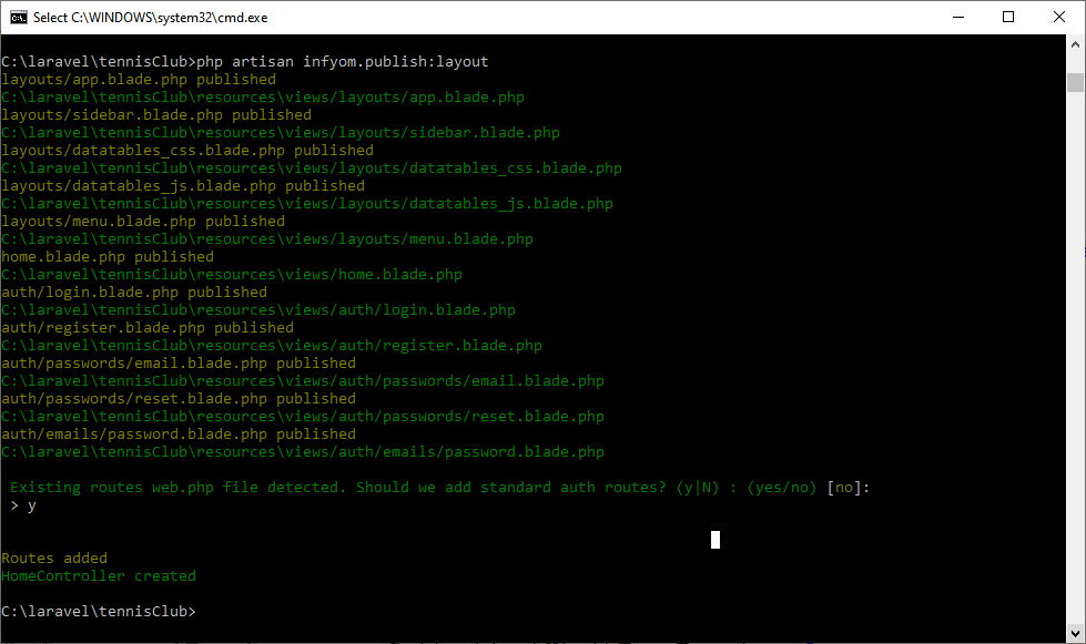 Getting infyom generator installed and working - learnlaravel