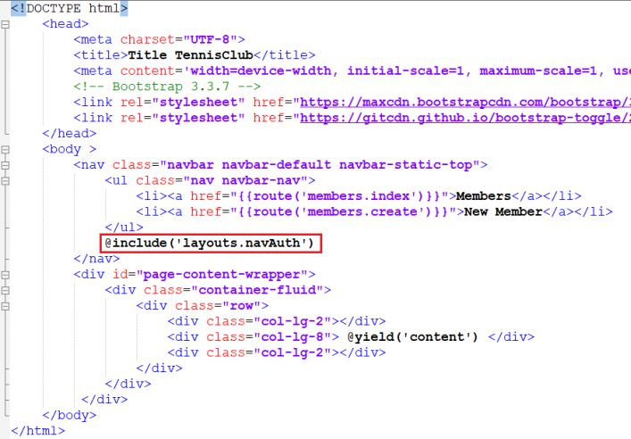 Modifying the Navbar to allow for User Login Links - learnlaravel